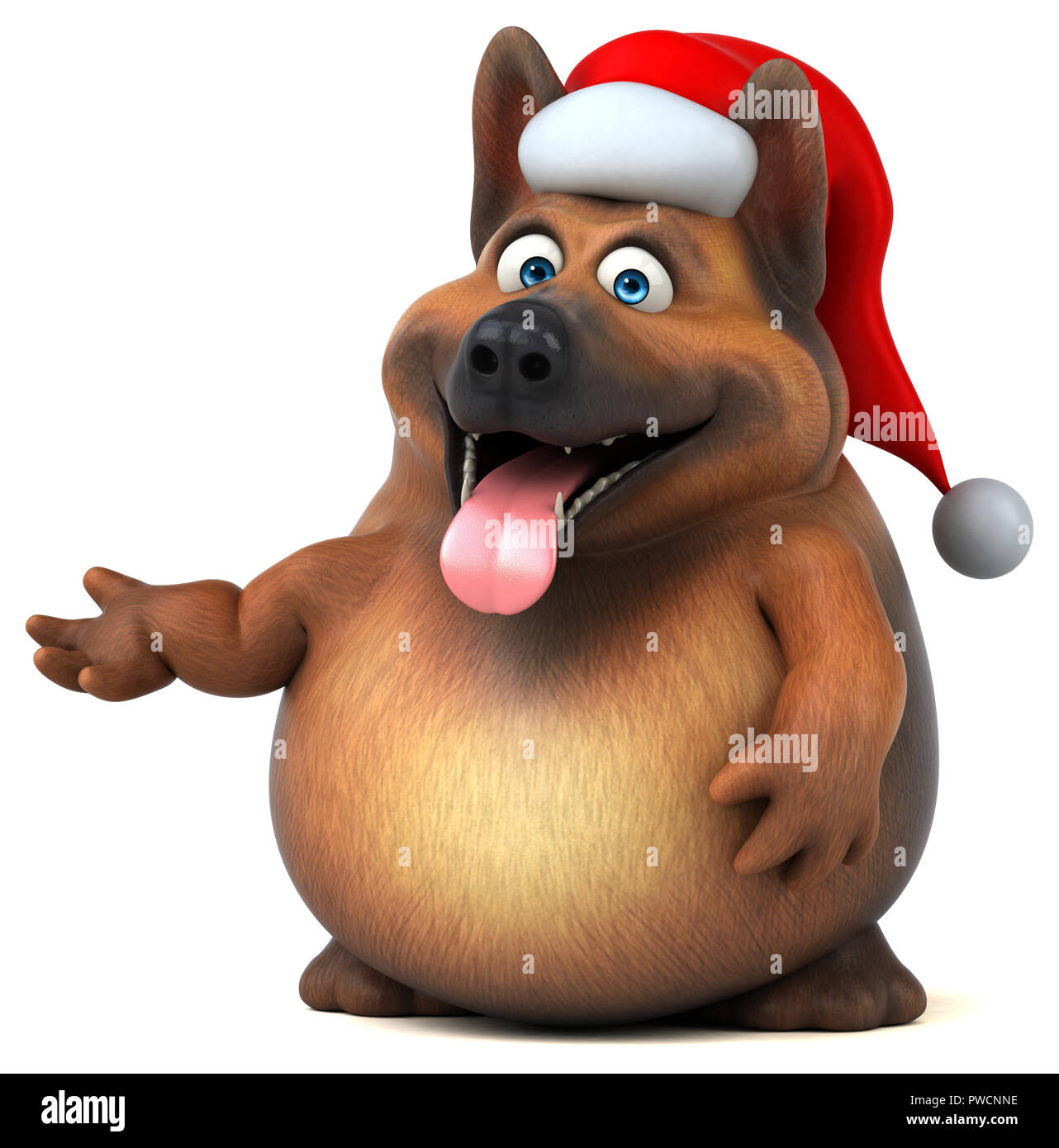 Fun german shepherd dog - 3D Illustration Stock Photo - Alamy