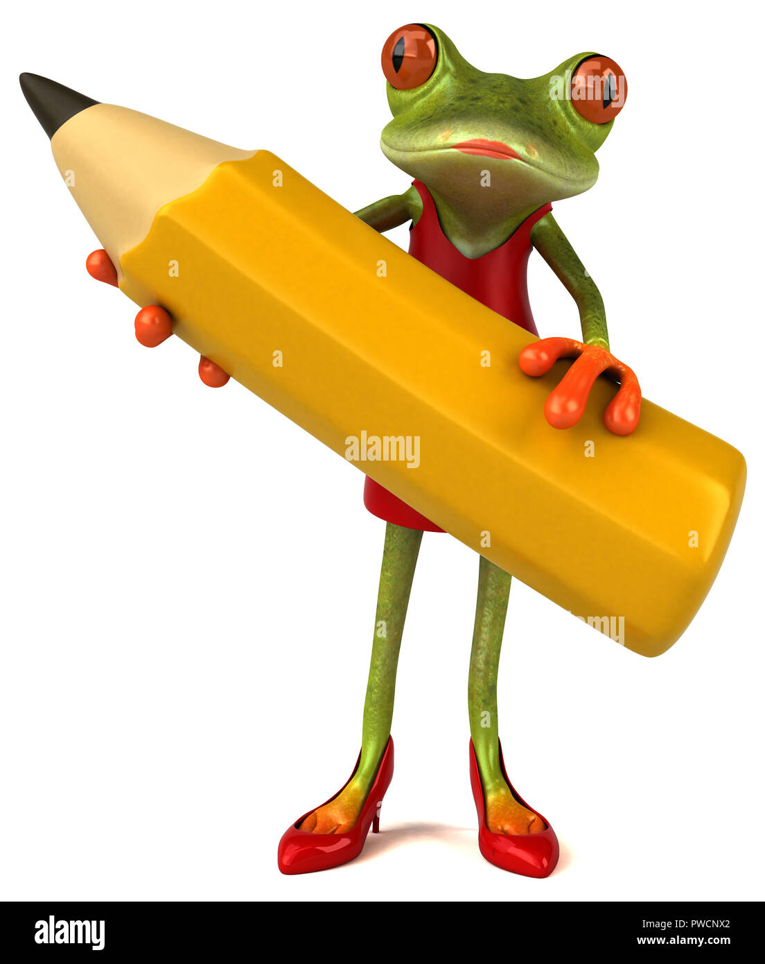 Fun frog - 3D Illustration Stock Photo - Alamy