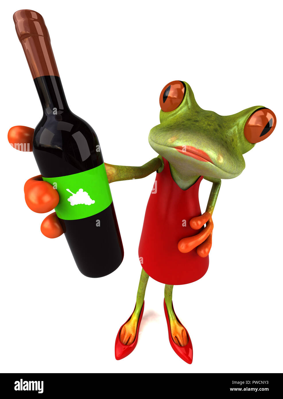 Fun frog - 3D Illustration Stock Photo - Alamy