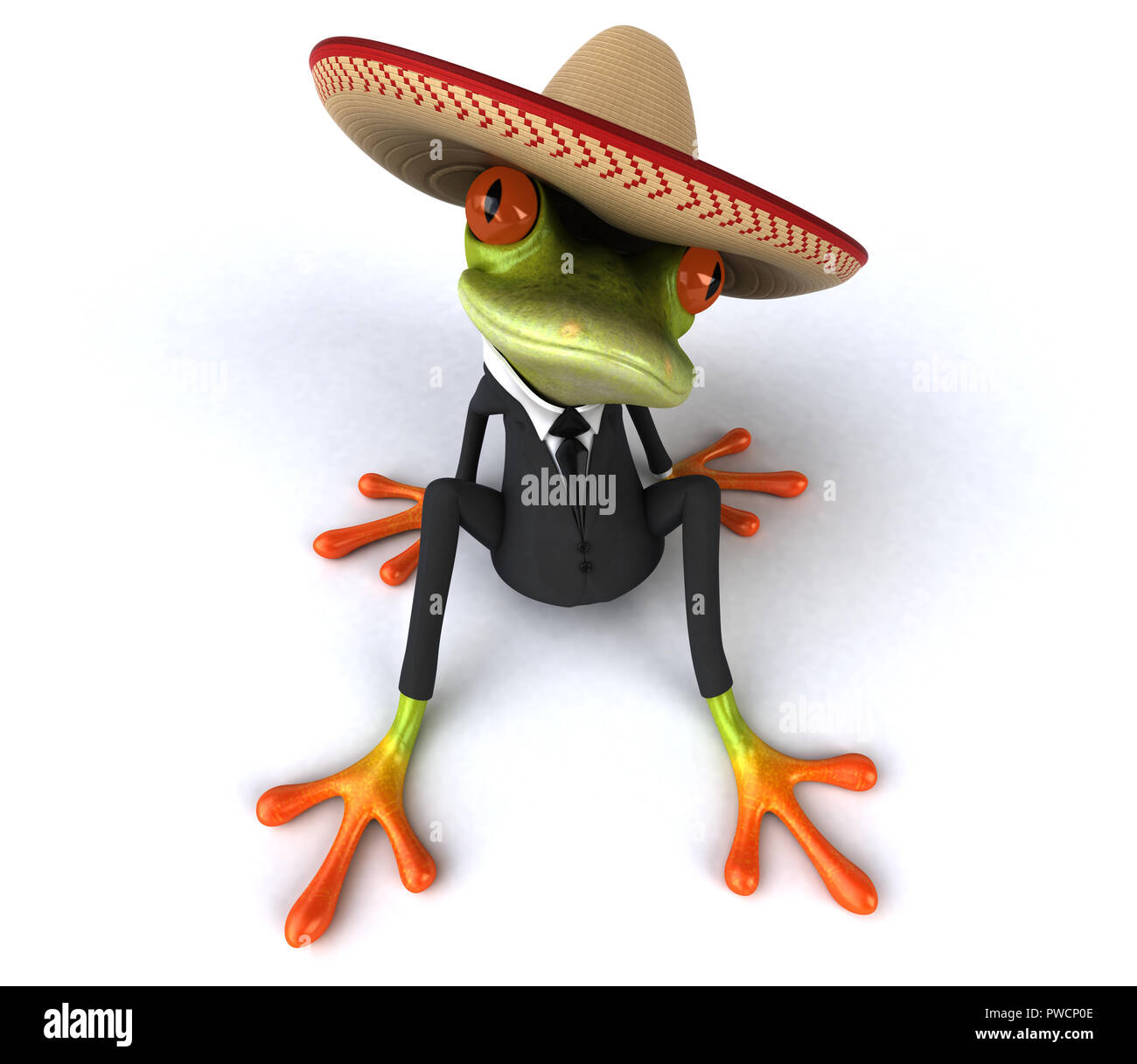 Fun frog - 3D Illustration Stock Photo - Alamy