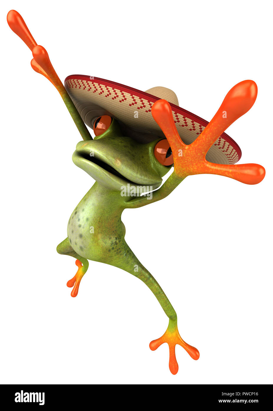 Fun frog - 3D Illustration Stock Photo - Alamy