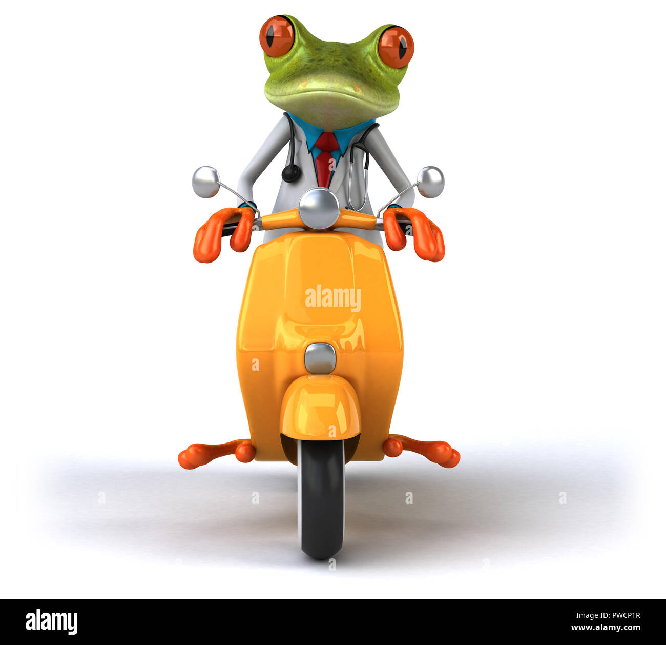 Fun frog - 3D Illustration Stock Photo - Alamy