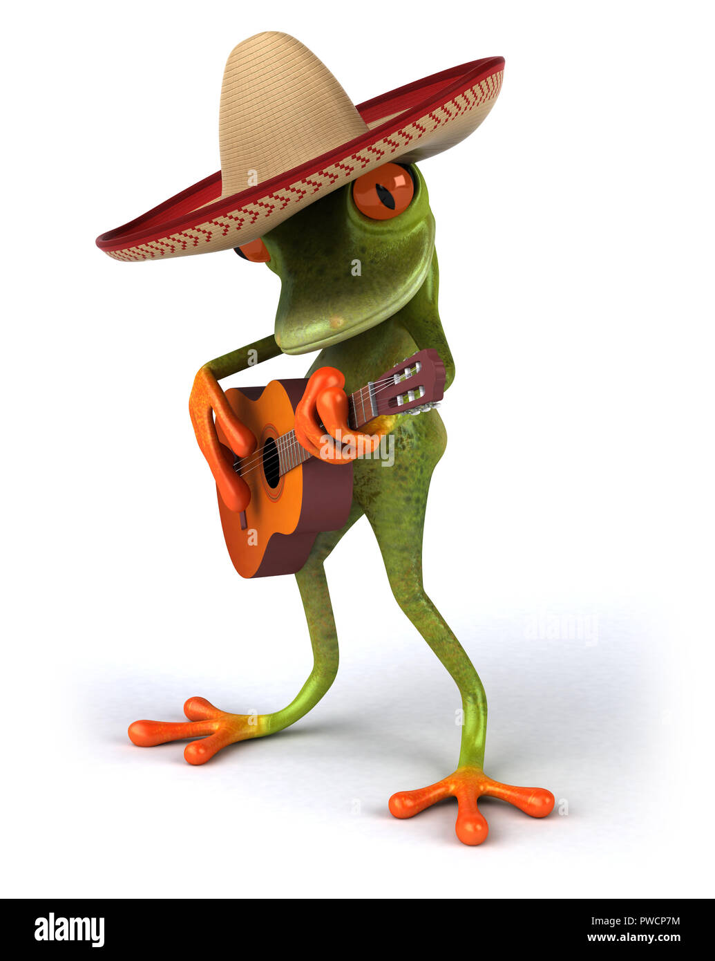 Fun frog - 3D Illustration Stock Photo - Alamy