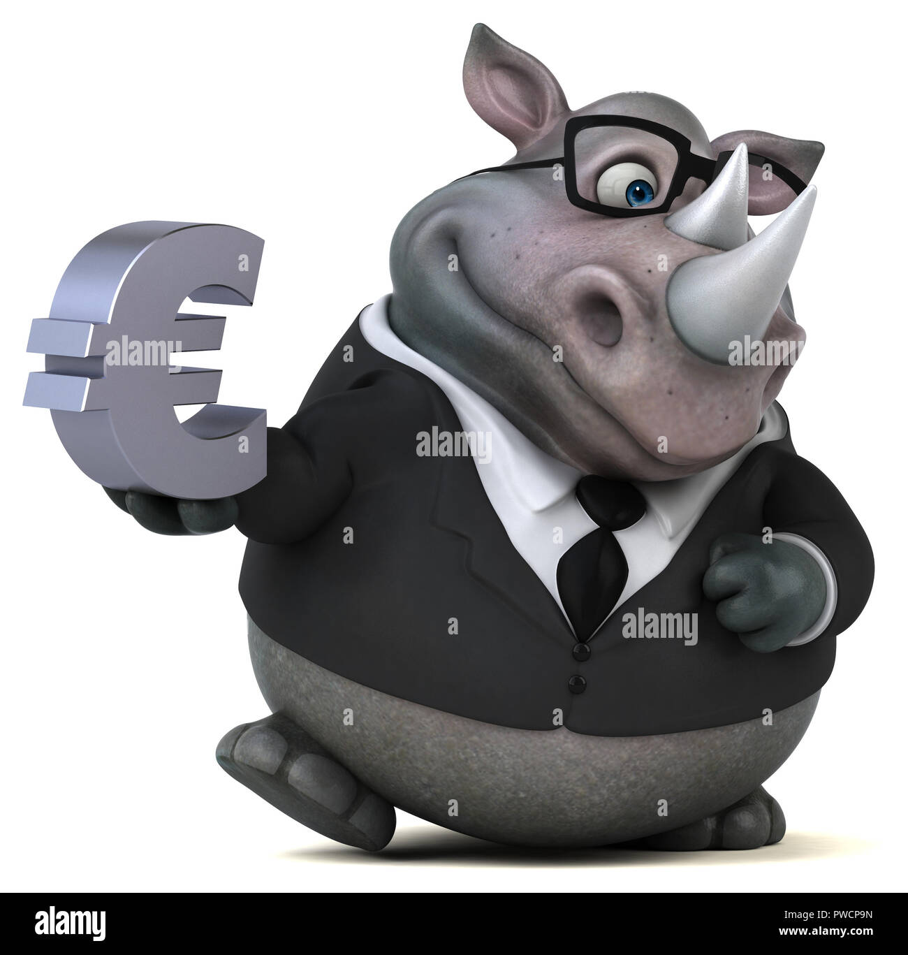 Fun rhinoceros - 3D Illustration Stock Photo - Alamy