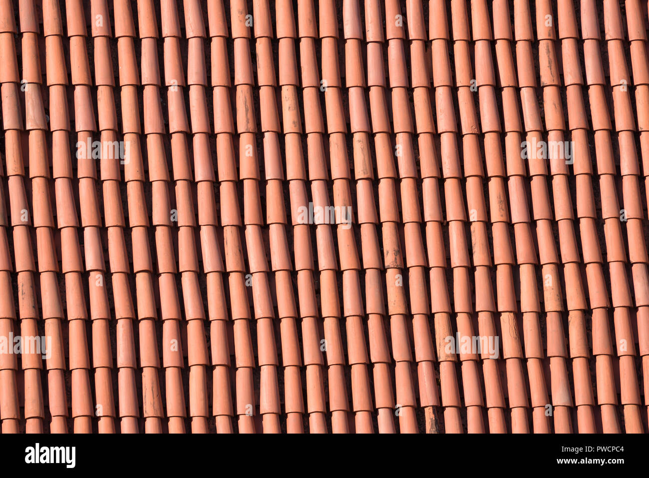 Clay Roof Tiles. Detail of a house roof made with red clay tiles Stock ...