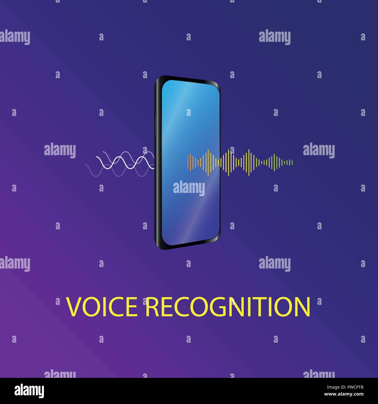 Voice recognition Vector illustration A sound symbol The sound wave is ...