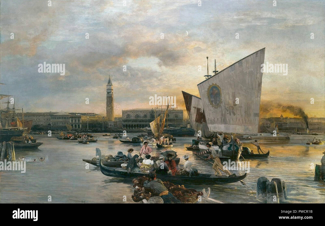 Achenbach Oswald - View of the Doges Palace and St Mark's Stock Photo ...