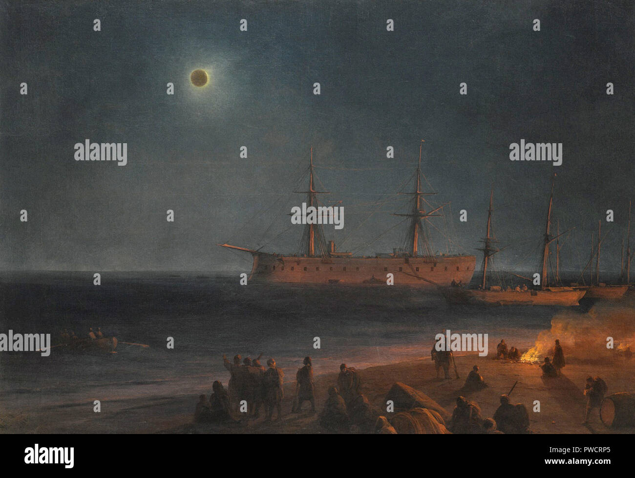 Aivazovsky Ivan Constantinovich - Solar Eclipse in Feodosia Stock Photo ...