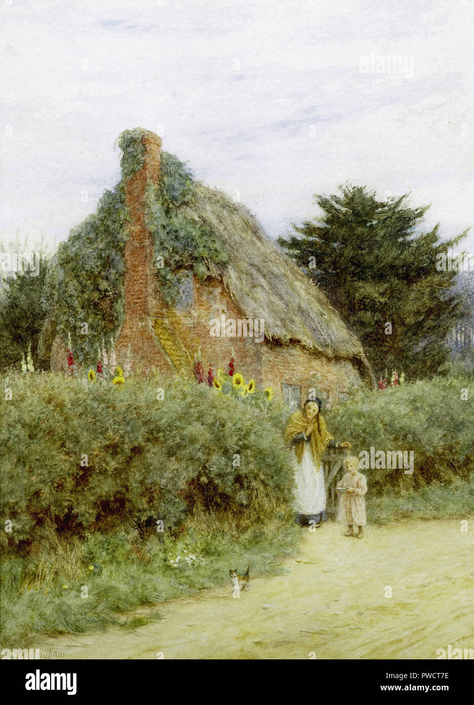 Allingham Helen - Calling Kitty Stock Photo - Alamy