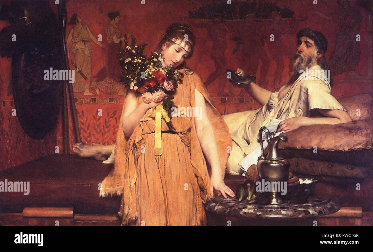 Alma-Tadema Lawrence - Between Hope and Fear Stock Photo - Alamy