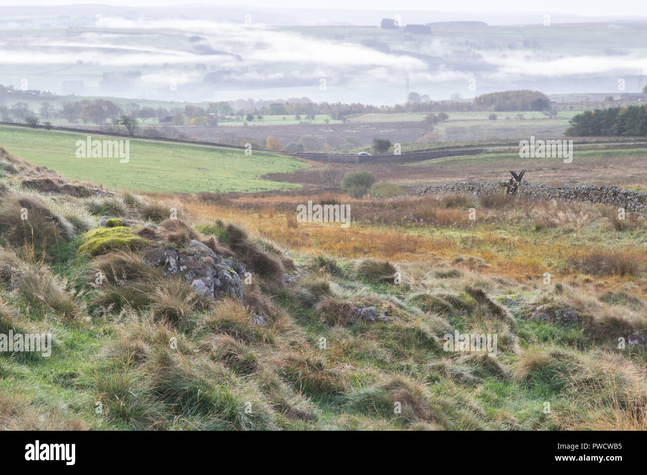 View from Hadrian's Wall, Northumberland Stock Photo - Alamy