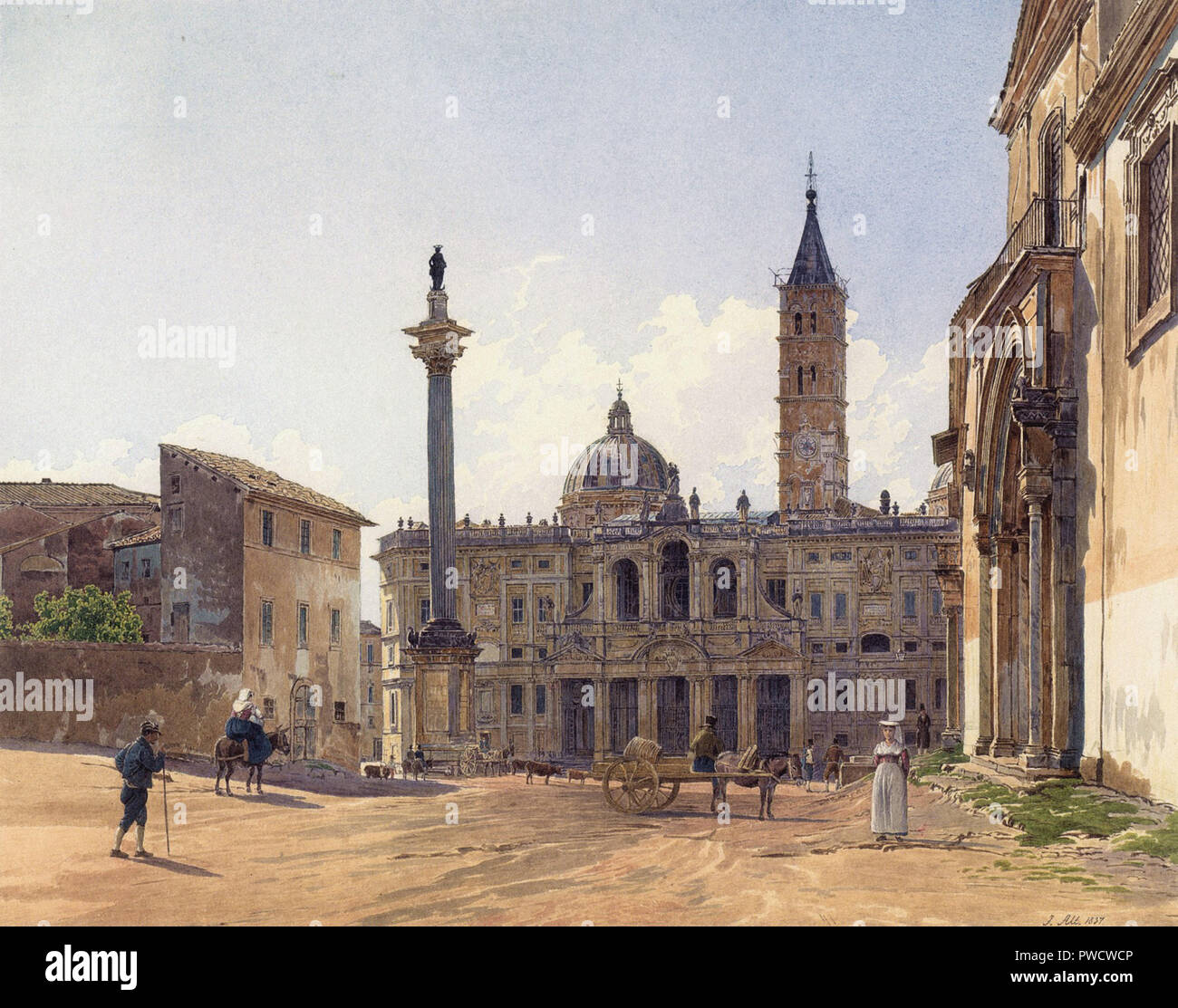 Alt Rudolf Von - Die Basilika Santa Maria Maggiore in Rom Stock Photo ...