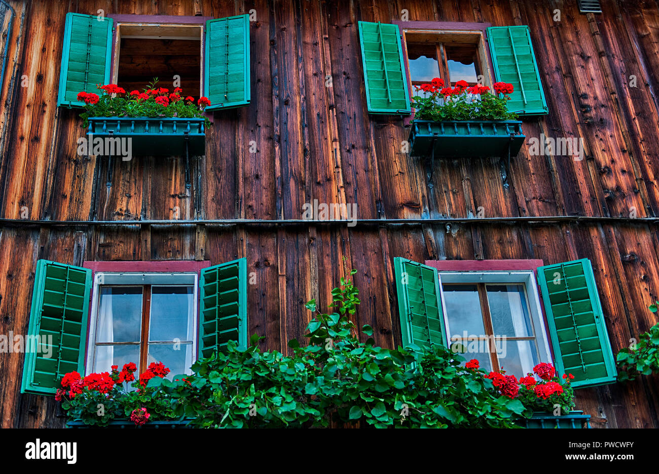 Beautiful alpine house Stock Photo - Alamy