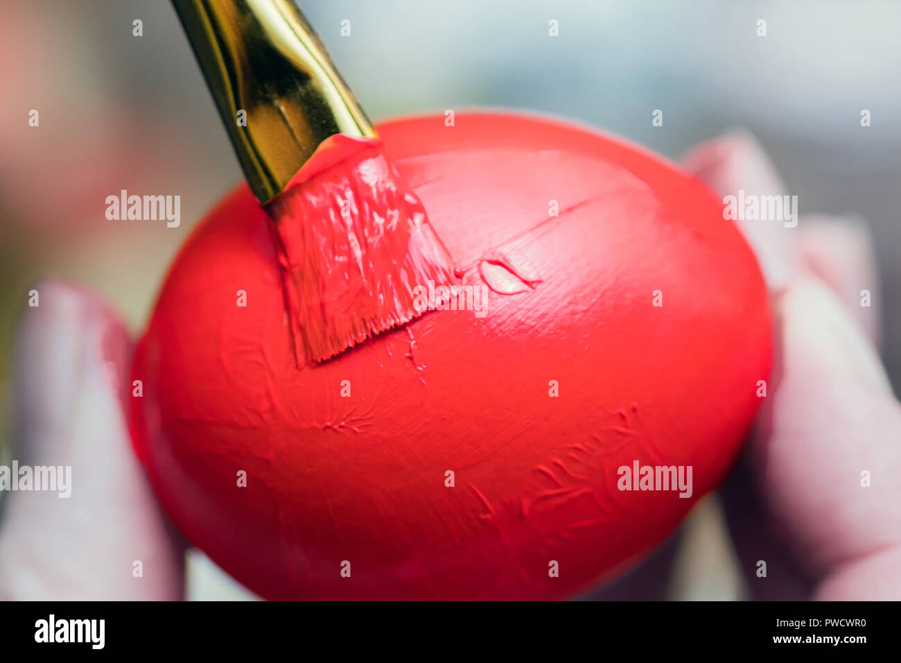 Paint easter egg red brush hi-res stock photography and images - Alamy