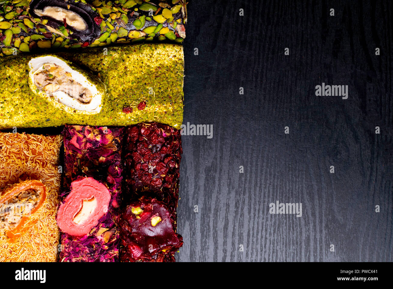 Assorted traditional Turkish Delight bars Sugar coated soft candy Stock ...