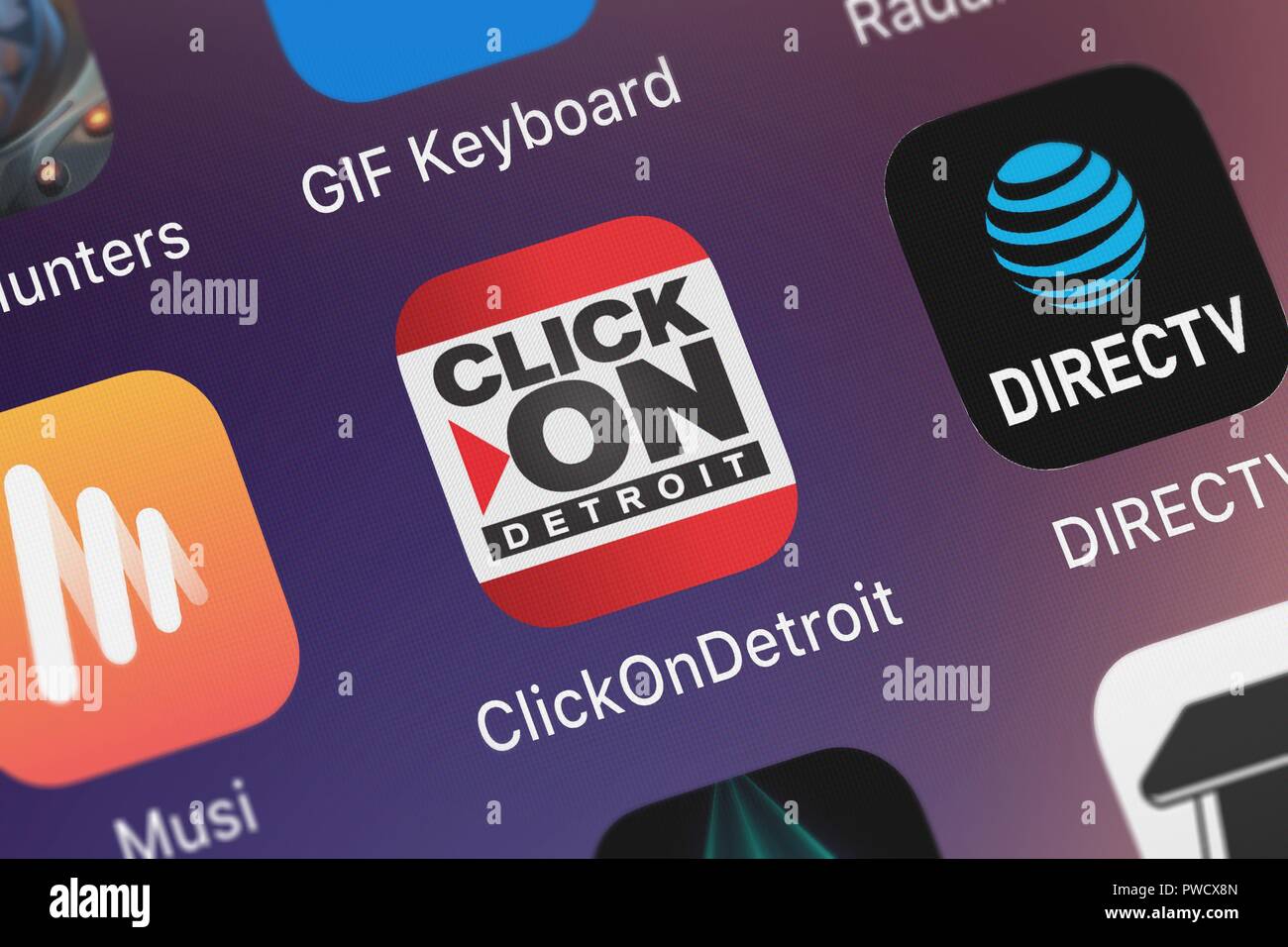 London, United Kingdom - October 15, 2018: Close-up shot of the ...