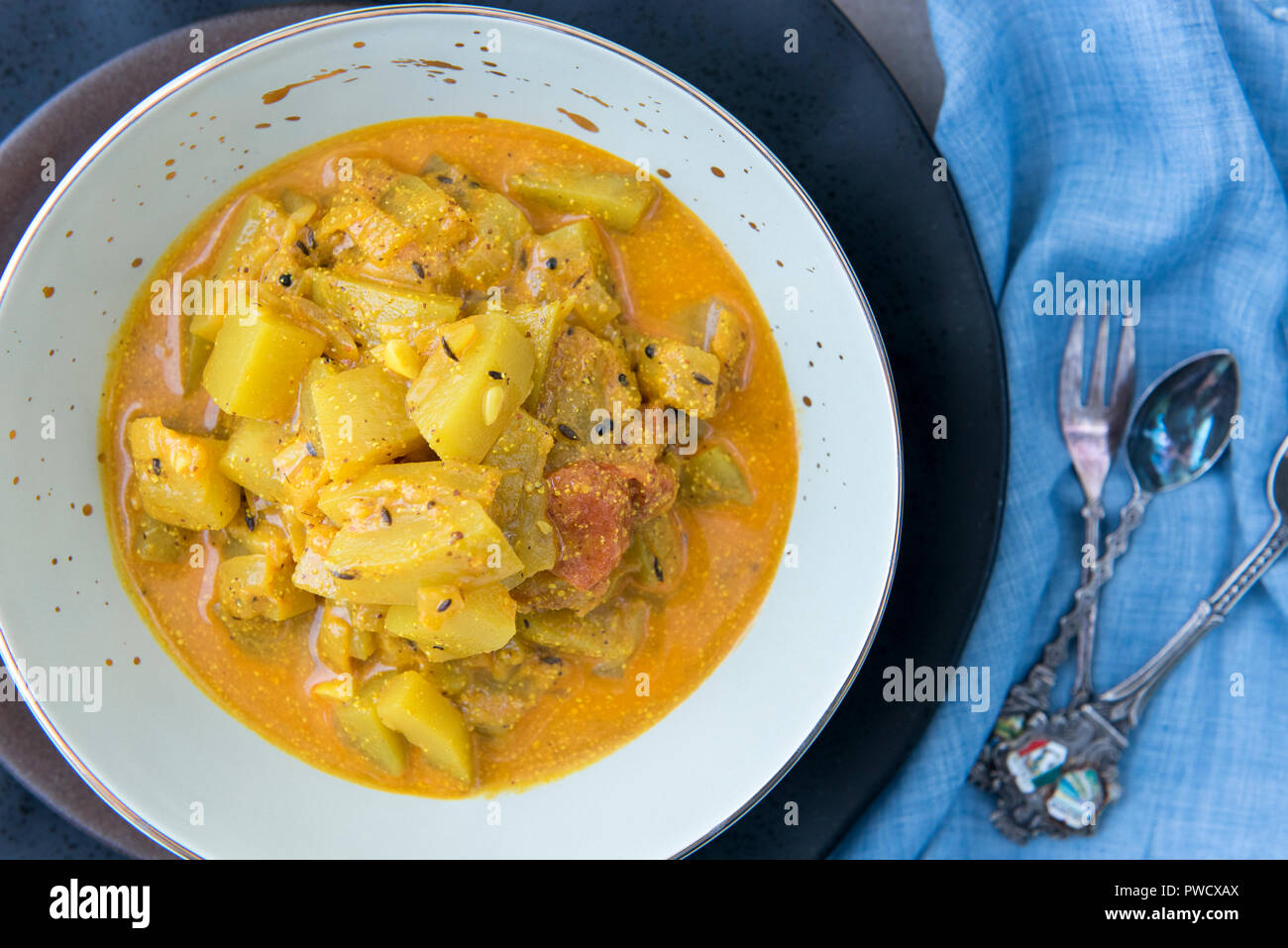 Bottle gourd curry with mustard sauce Stock Photo - Alamy