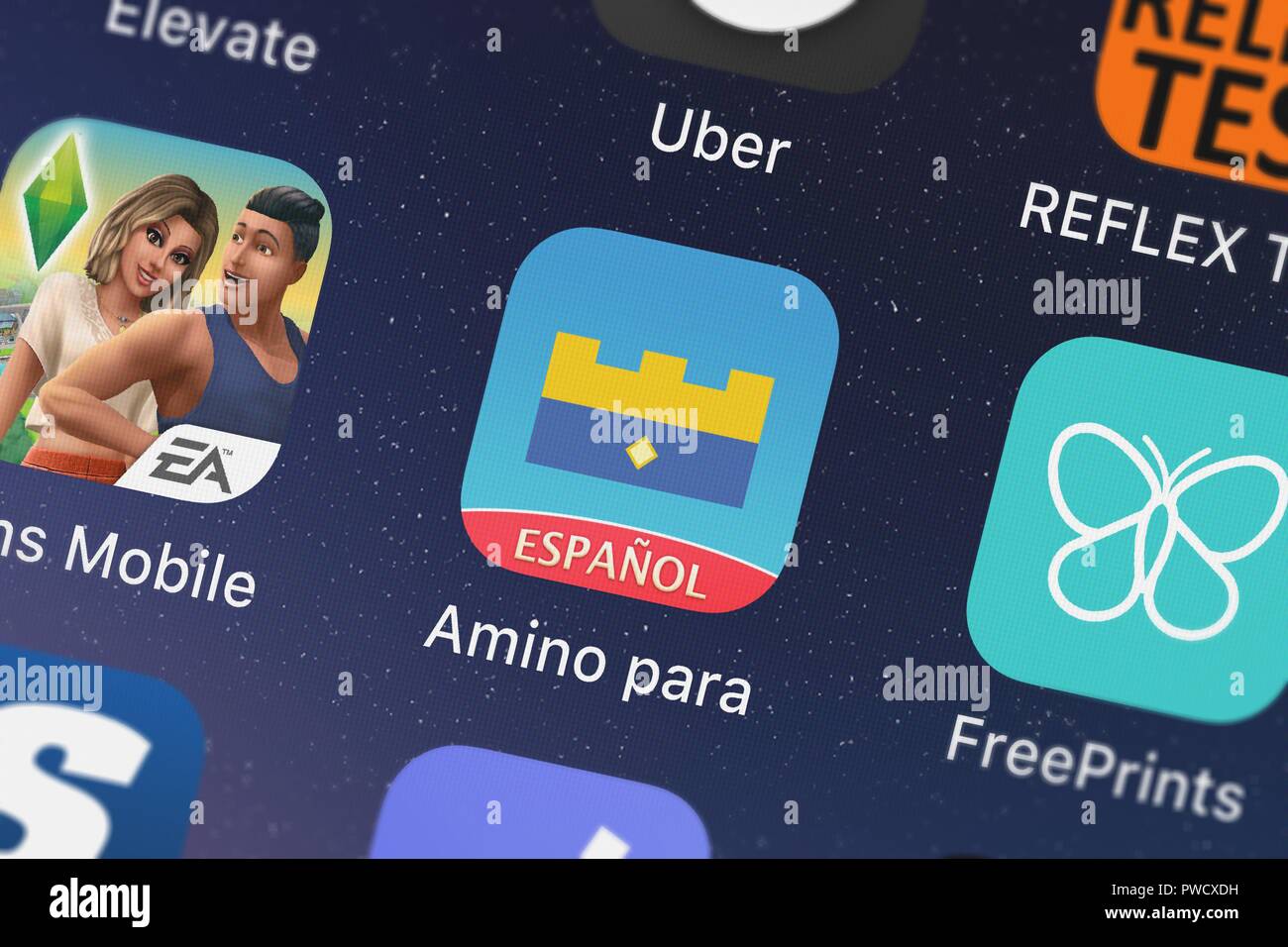 London, United Kingdom - October 15, 2018: Screenshot of the mobile app ...