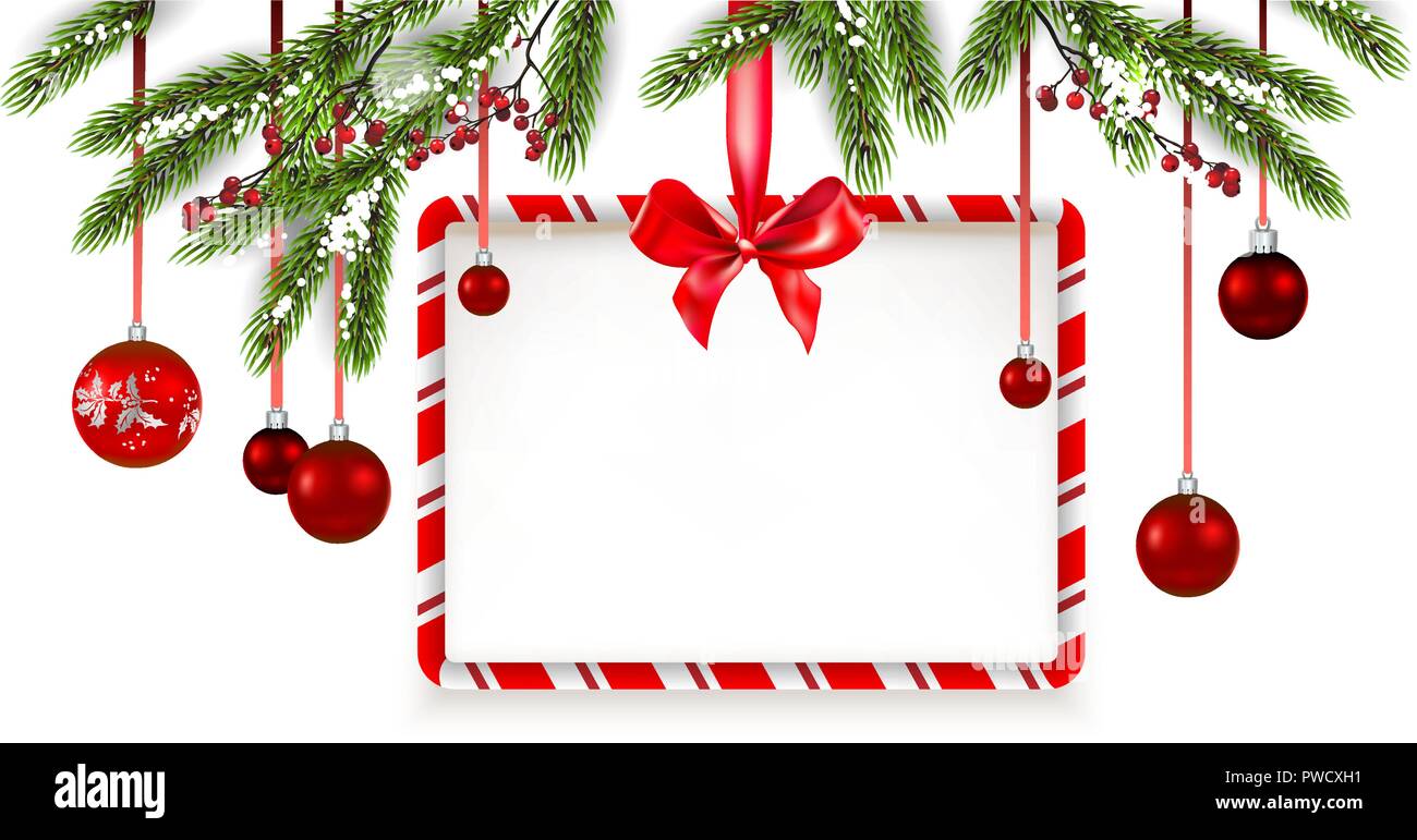 Ribbon Christmas tree banner Stock Vector Image & Art - Alamy