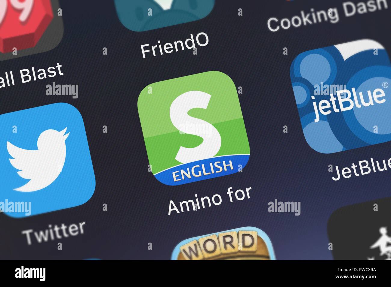 London, United Kingdom - October 15, 2018: Screenshot of the mobile app ...