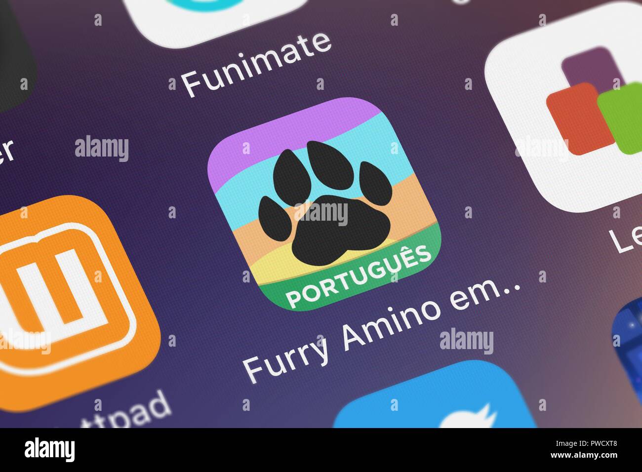 London, United Kingdom - October 15, 2018: Close-up shot of Narvii Inc ...