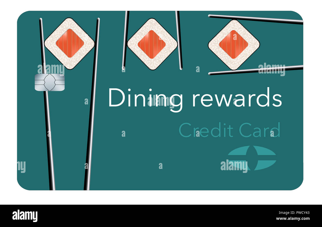 Dining rewards credit card sushi wine Stock Photo - Alamy