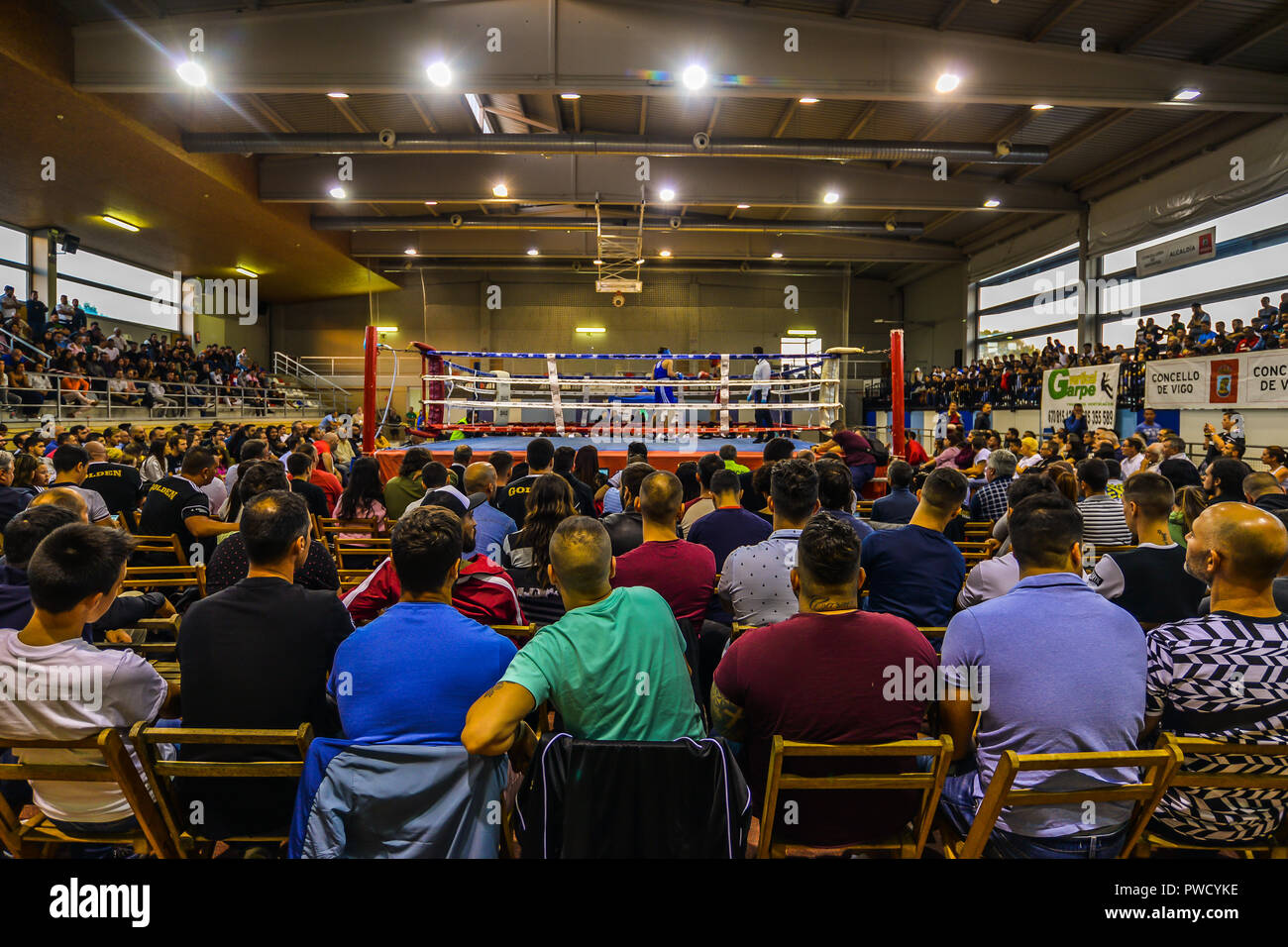 Challenge competition boxing ring boxing glove action hi-res stock ...