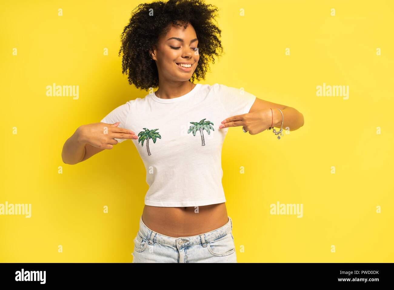 Beautiful african american female model posing in studio Stock Photo ...