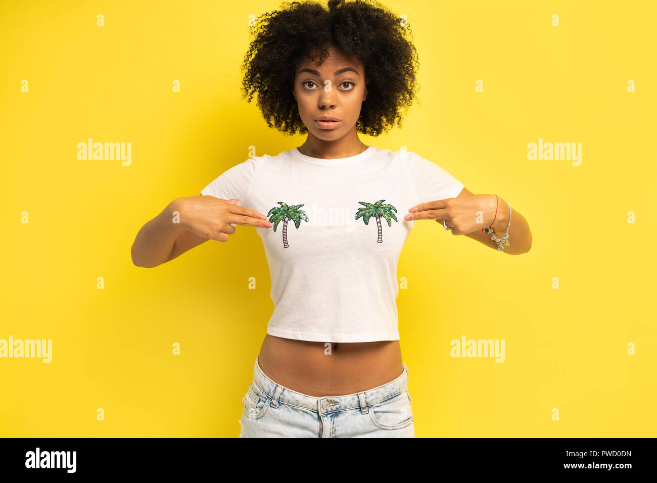 Beautiful african american female model posing in studio Stock Photo ...