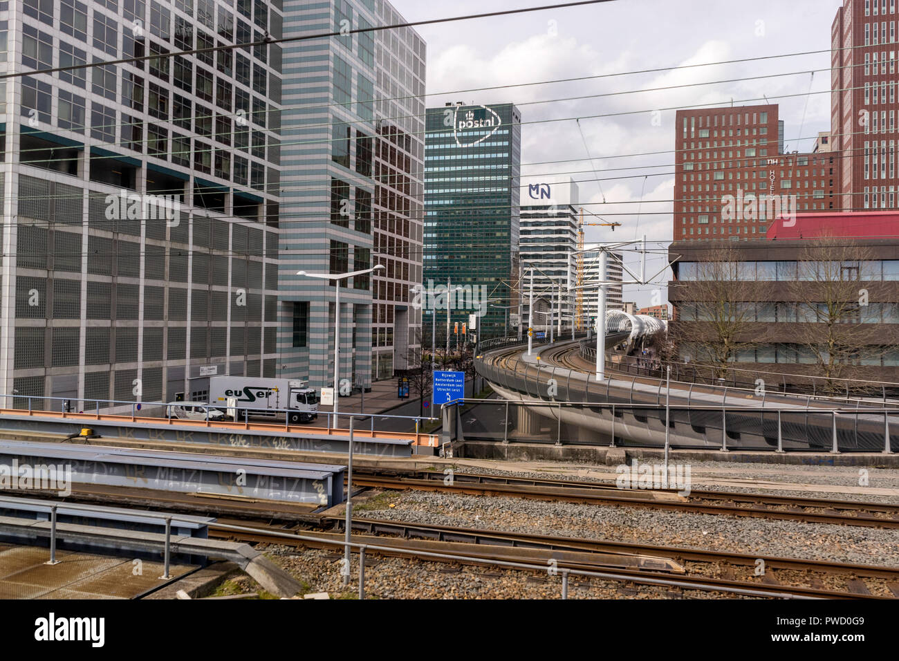 Netherlands, Hague - 30 march 2018: The post NL building and MN office ...