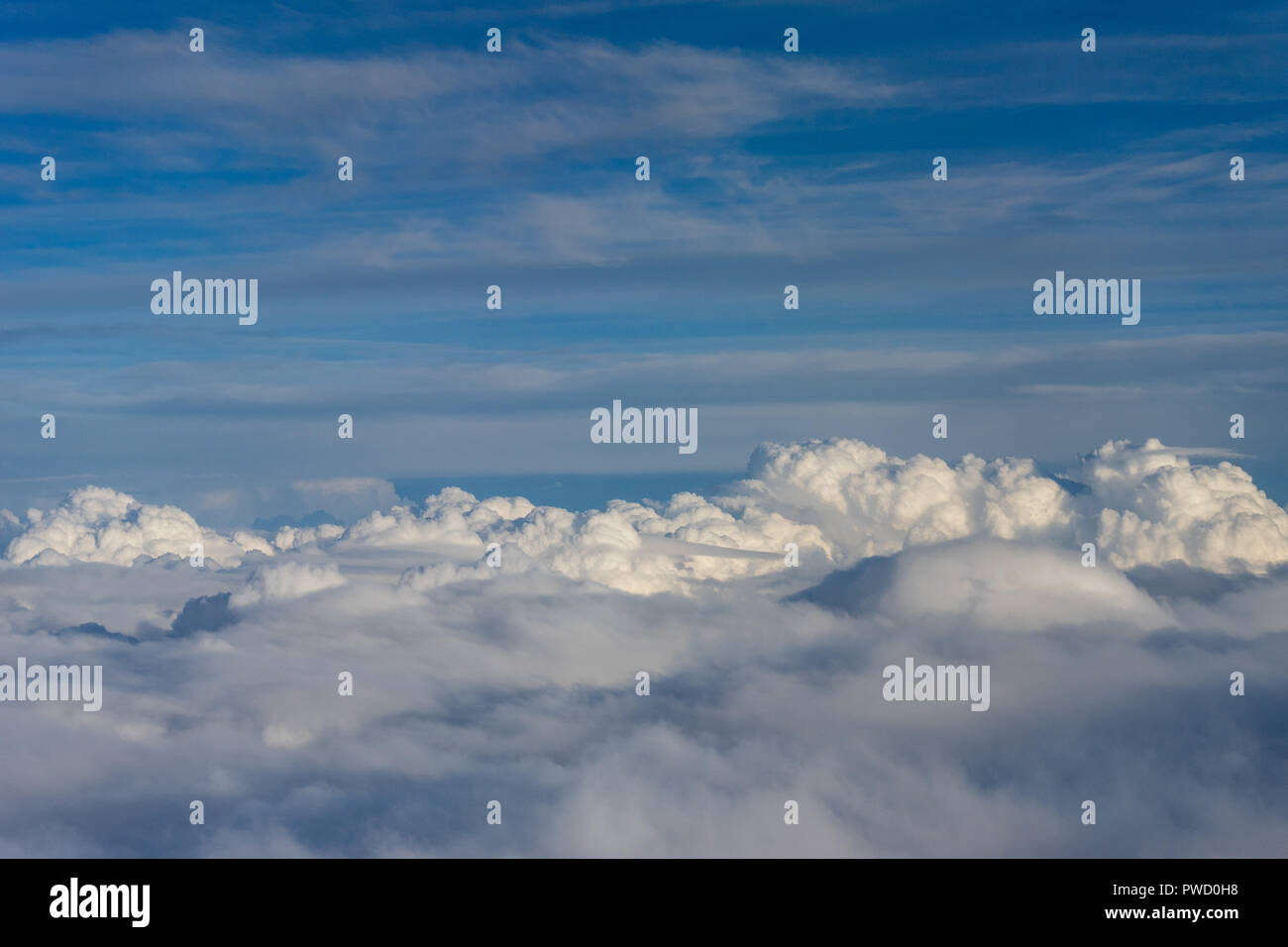 View of clouds from airplane window, a group of clouds in the sky Stock ...