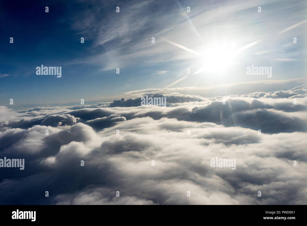 View of clouds from airplane window, a group of clouds in the sky Stock ...
