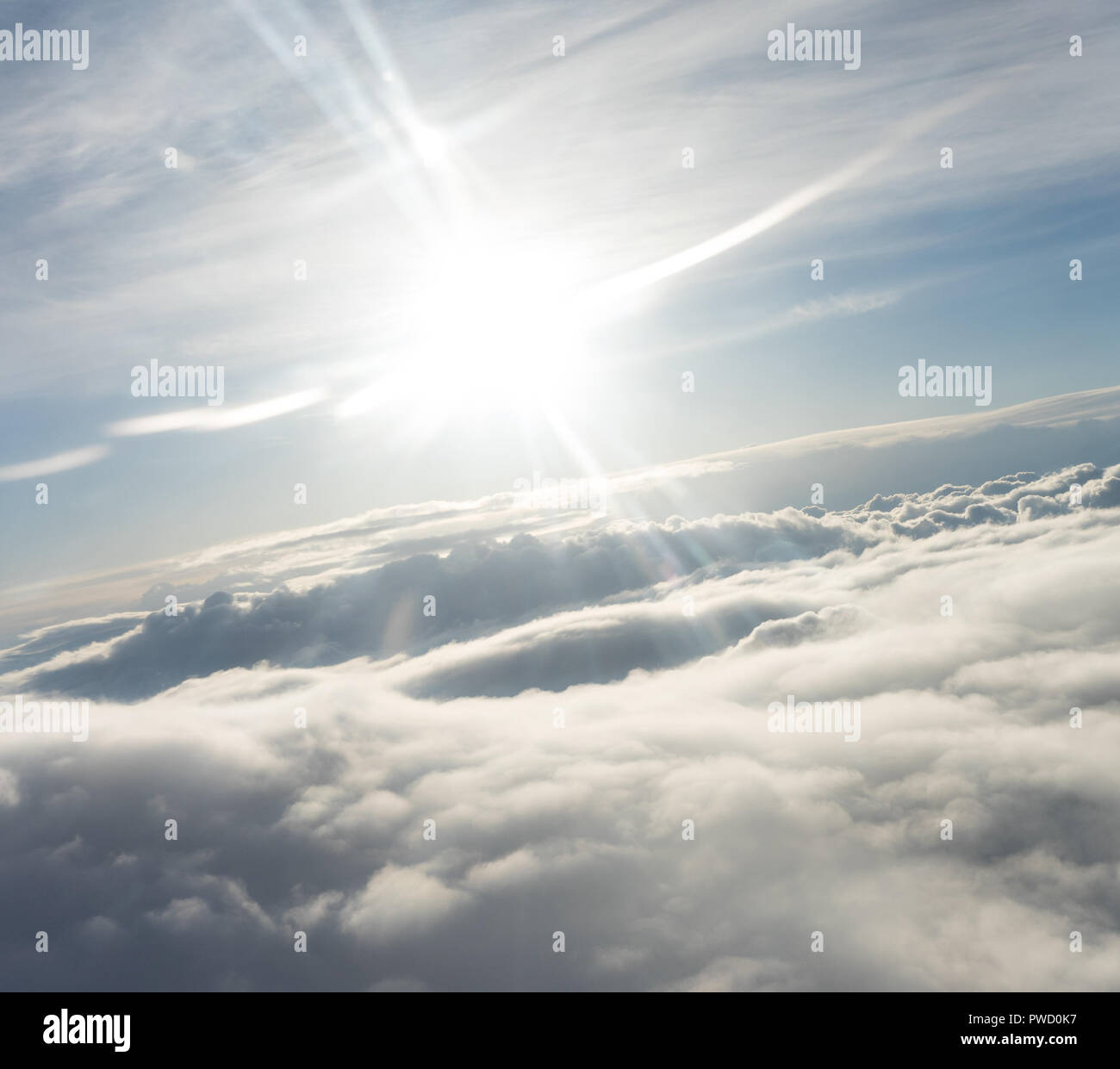 View of clouds from airplane window, a group of clouds in the sky Stock ...