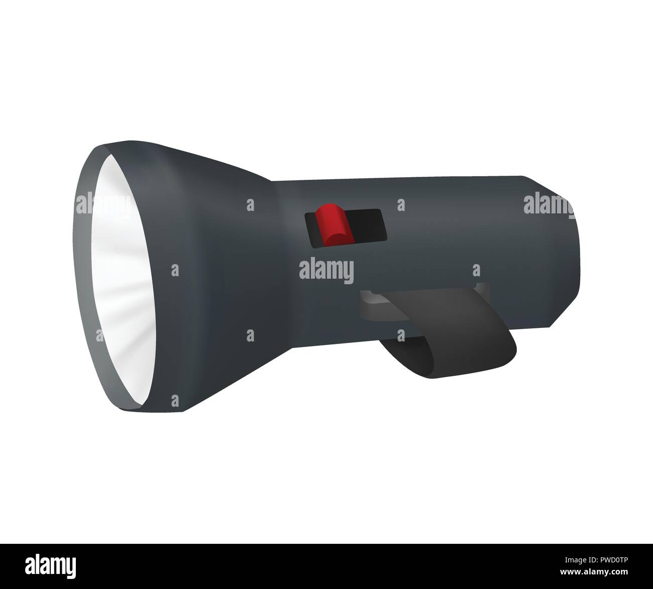 Pocket flashlight. Vector illustration. Cartoon design. Equipment for ...