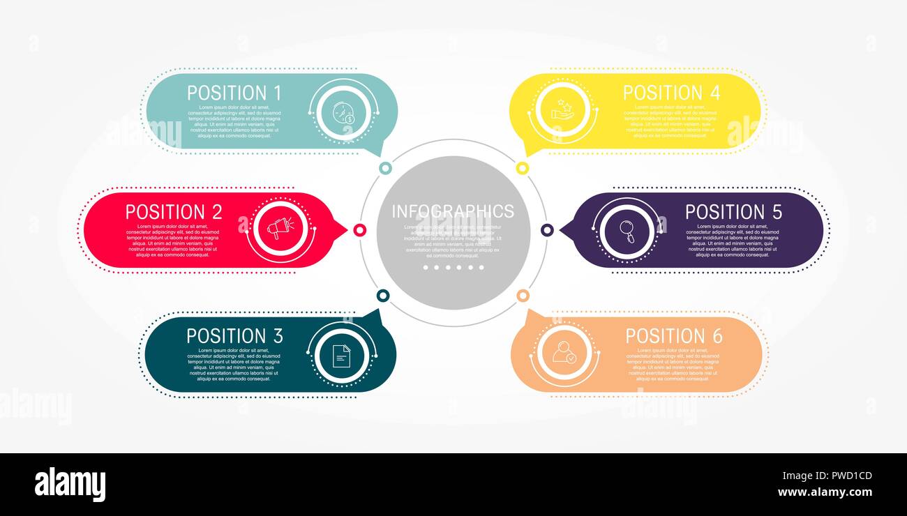 Modern flat vector illustration. Template of circular infographics with ...