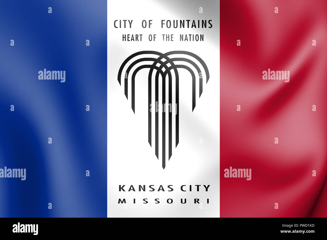 3D Flag of Kansas City (Missouri), USA. 3D Illustration Stock Photo - Alamy
