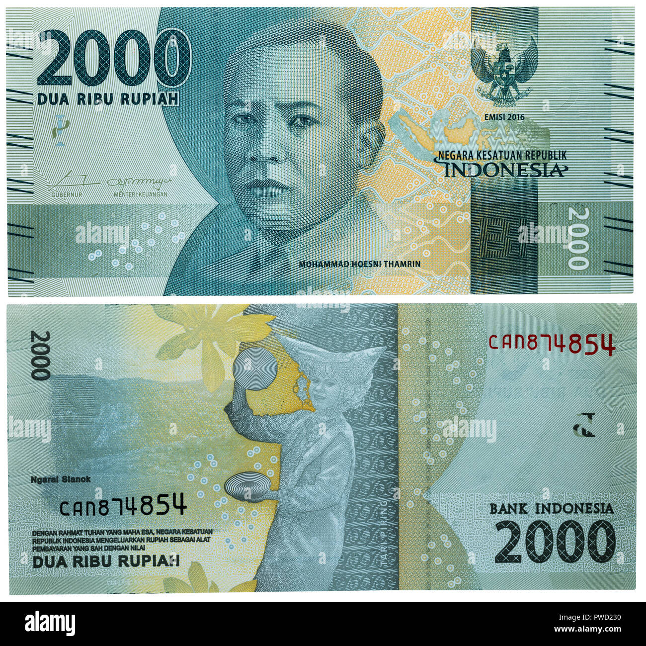 2000 Rupiah banknote, Mohammad Husni Thamrin, Indonesia, 2016 Stock ...