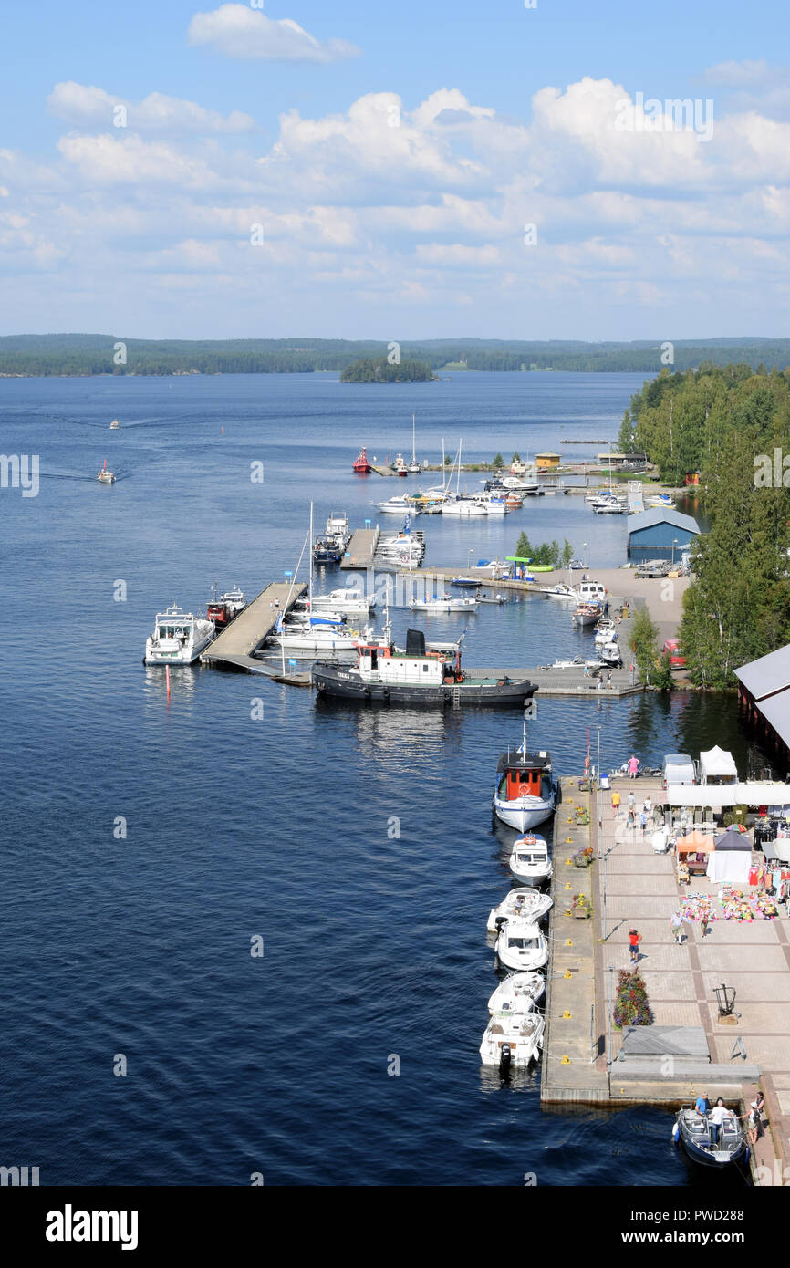 PUUMALA, FINLAND - 27 July, 2018: View of port and lake Saimaa Stock ...