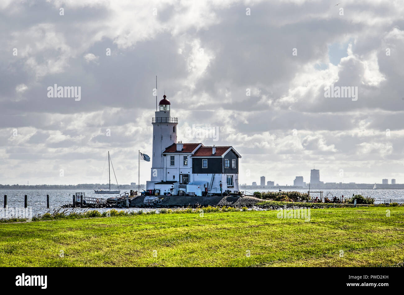 Marken, The Netherlands, October 7, 2018: Lighthouse Het Paard (The ...