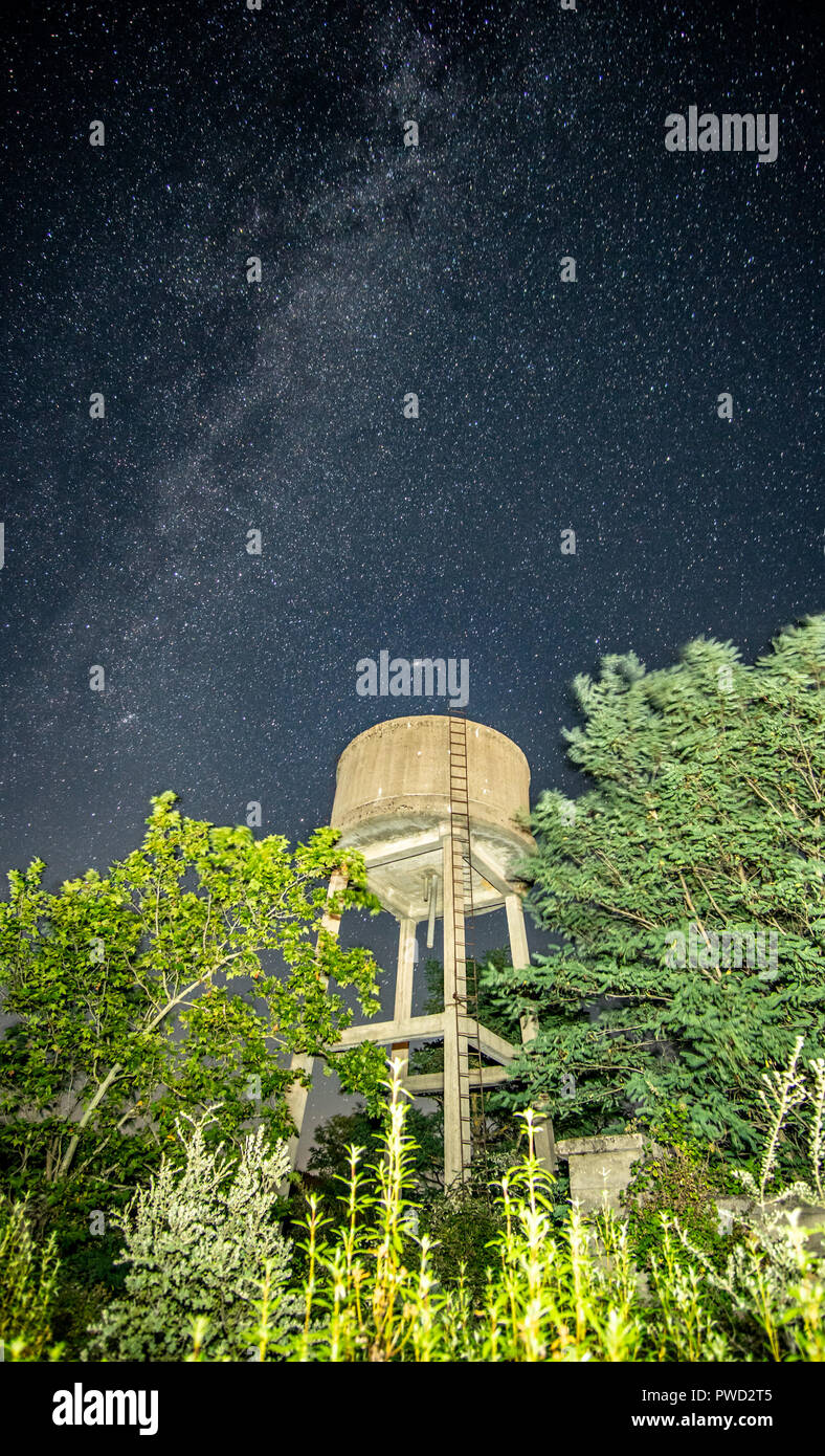 Ruined concrete water tank night hi-res stock photography and images ...