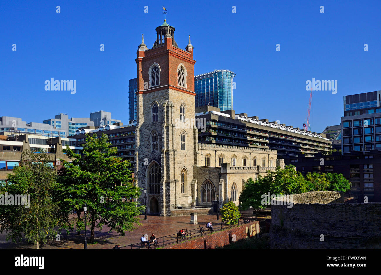 Church of St Giles, Cripplegate, Barbican, London, England, UK. Church ...