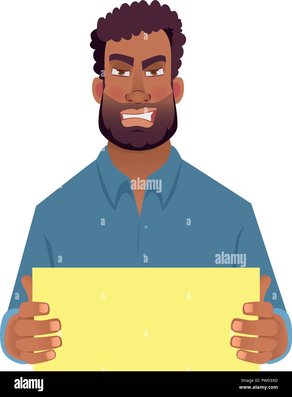 Afro man showing blank Stock Vector Images - Alamy