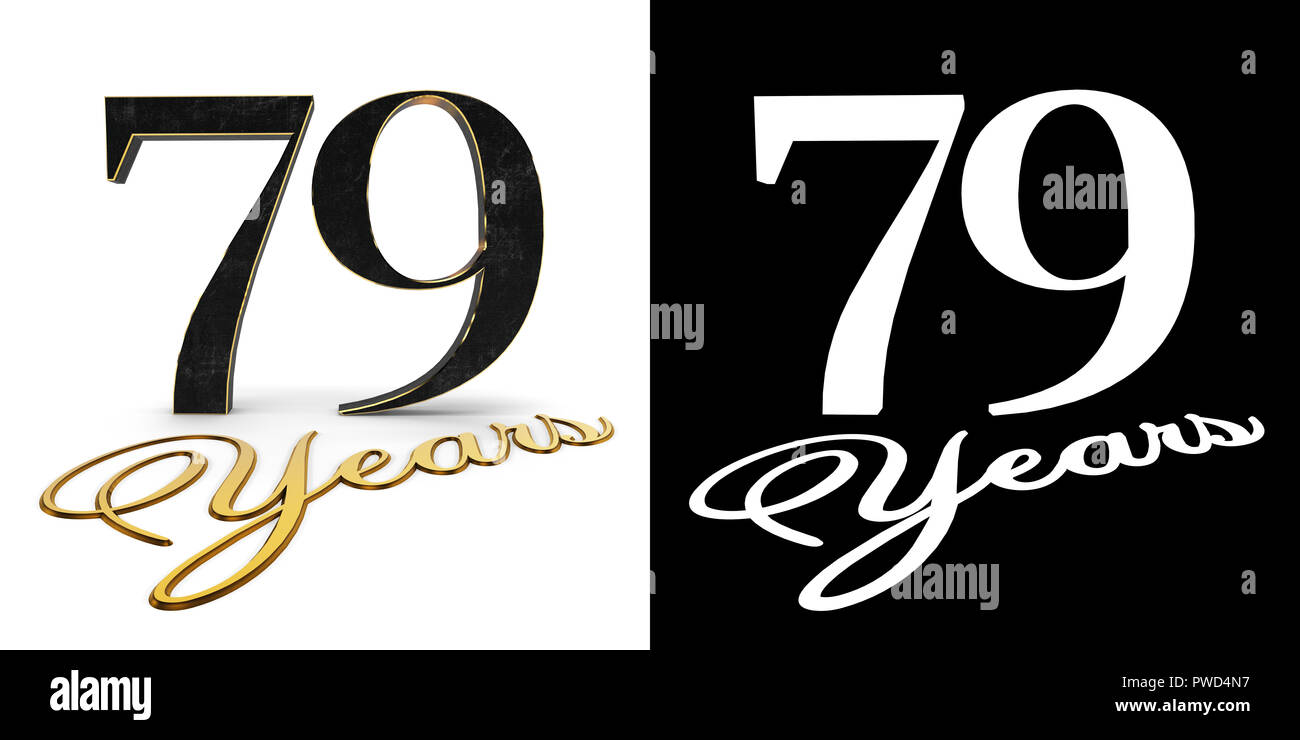 Golden number seventy nine (number 79) and the inscription years with ...