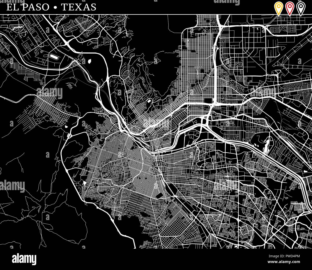 El paso map american hi-res stock photography and images - Alamy