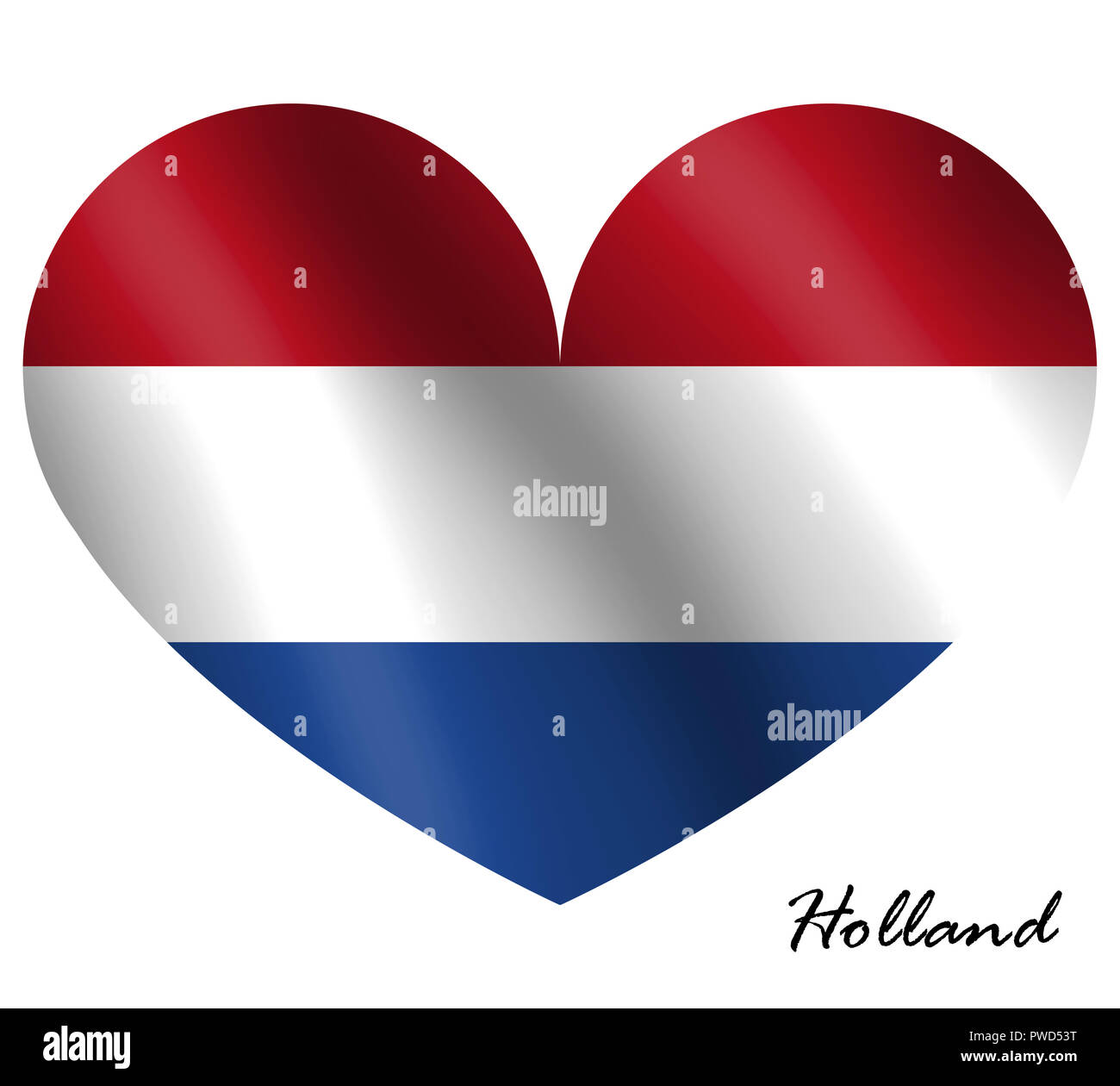 dutch flag in heart shape illustration - Holland country flag Stock ...
