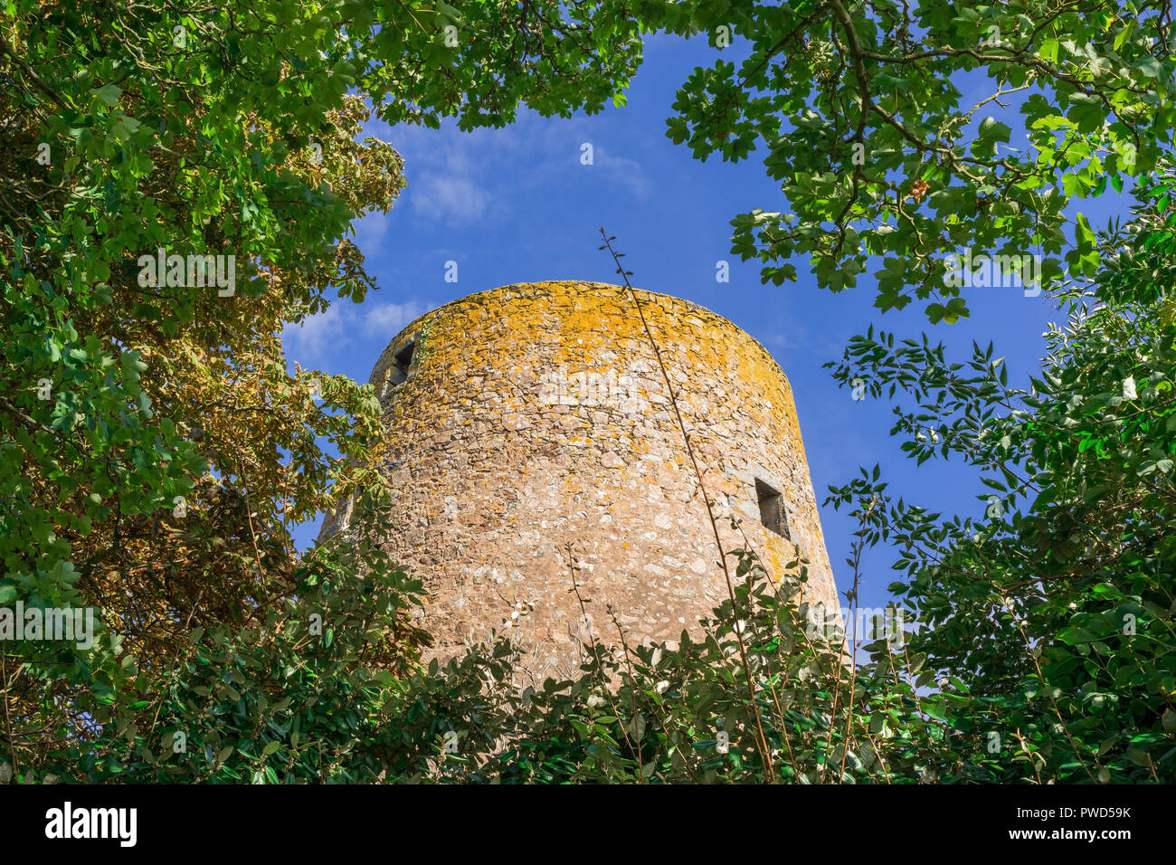 Old Guernsey loophole towers Stock Photo - Alamy