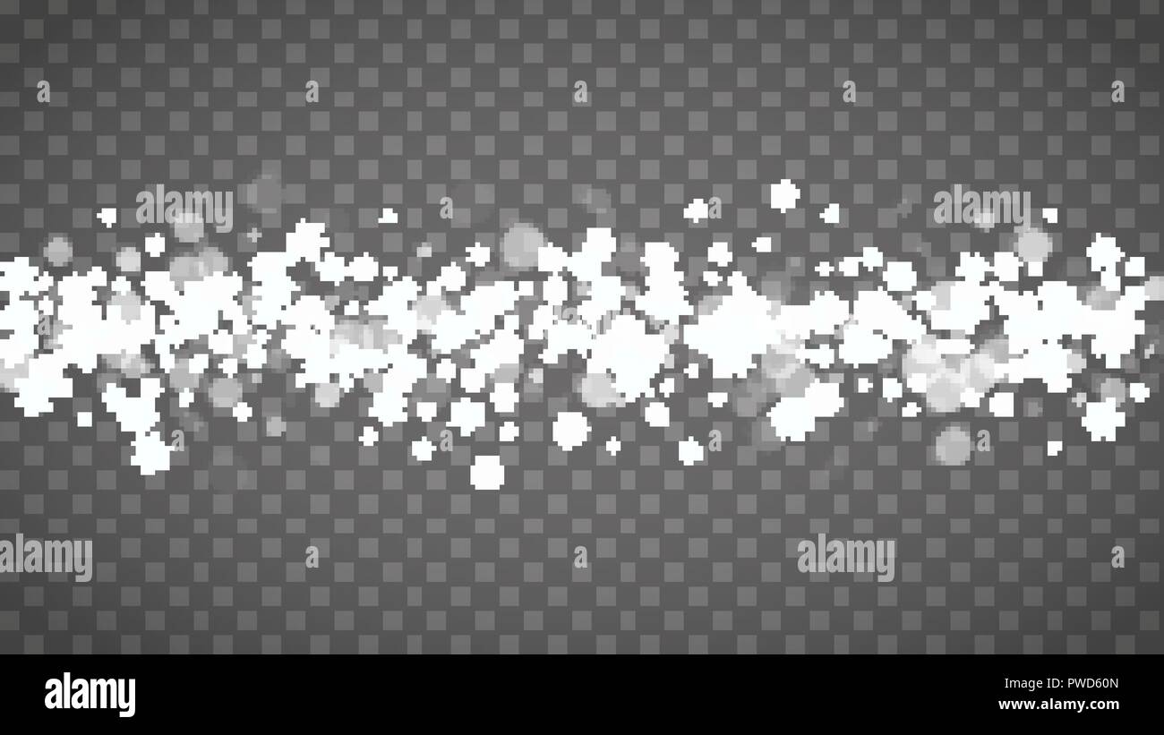 Christmas silver background snowflakes falling Black and White Stock ...
