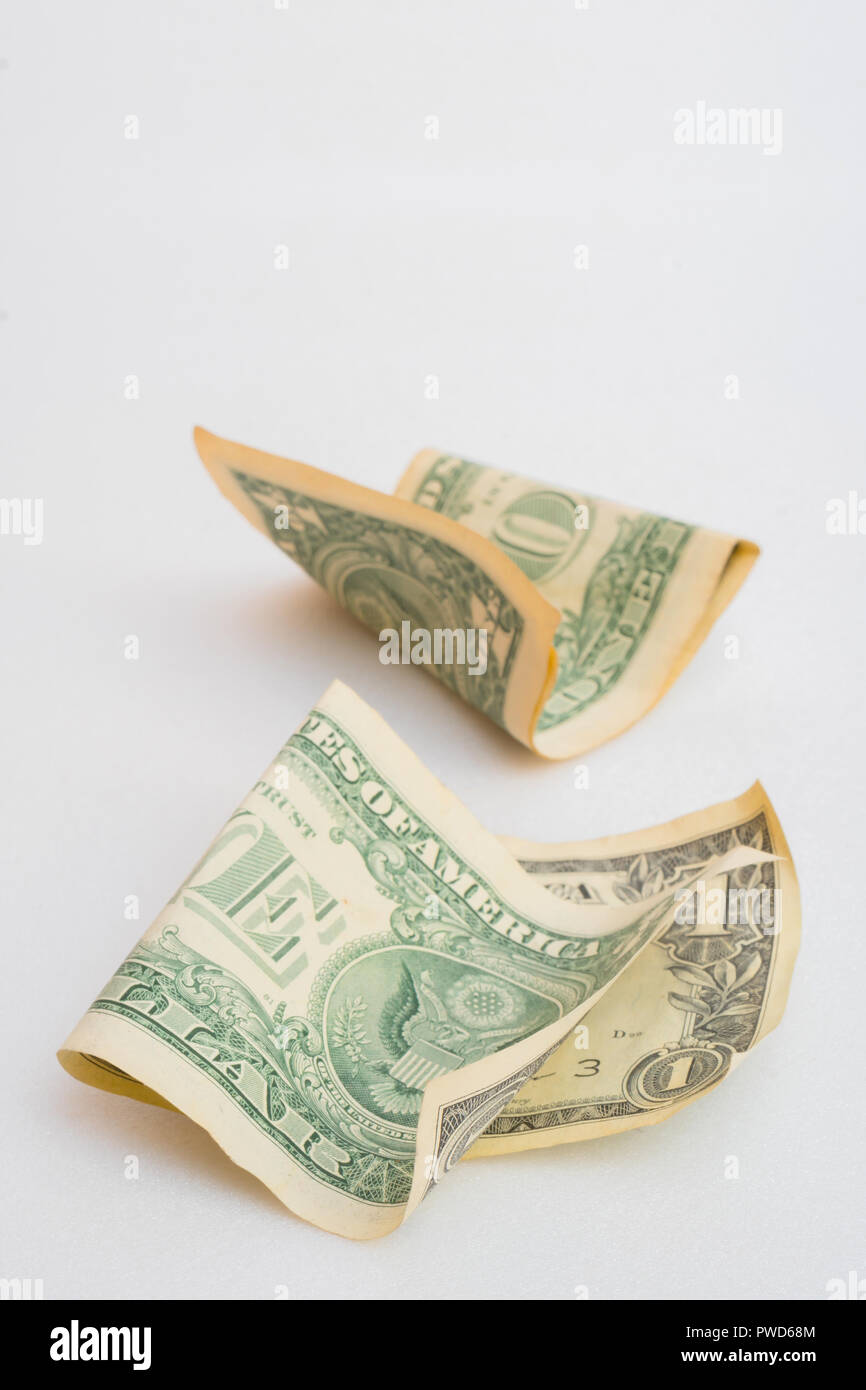 crumpled dollar bill Stock Photo - Alamy