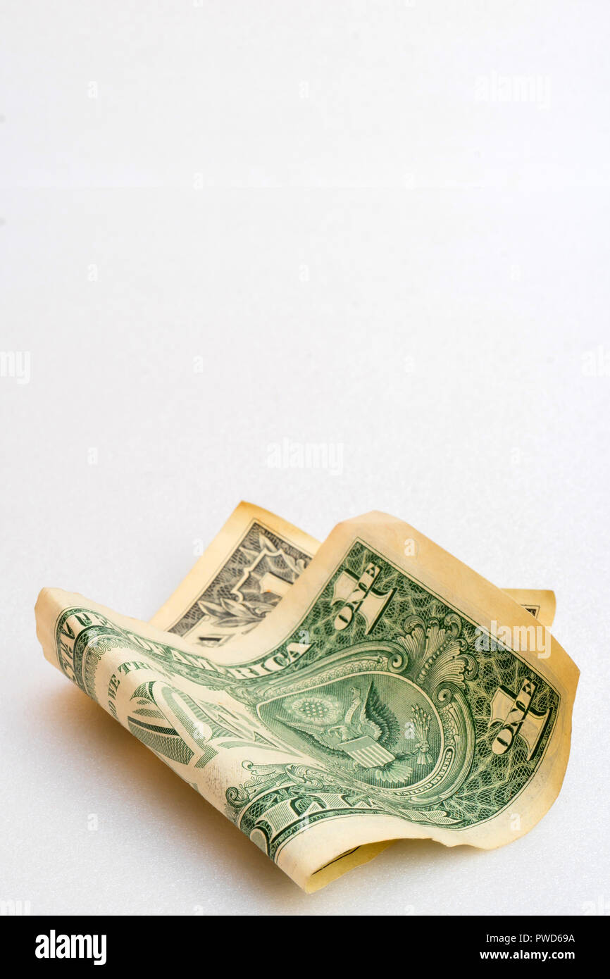 crumpled dollar bill Stock Photo - Alamy