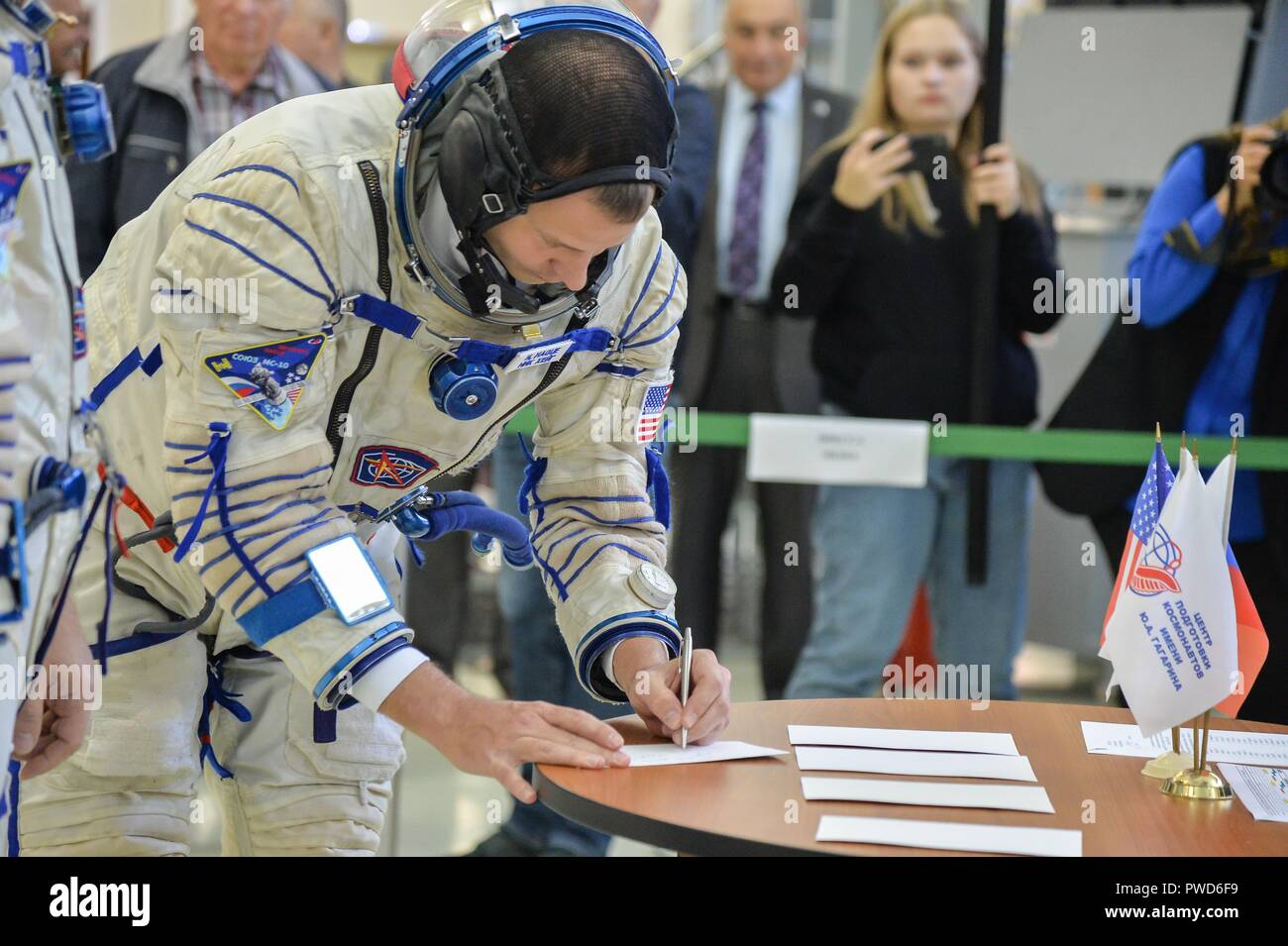 Expedition 57 crew member American astronaut Nick Hague of NASA during ...
